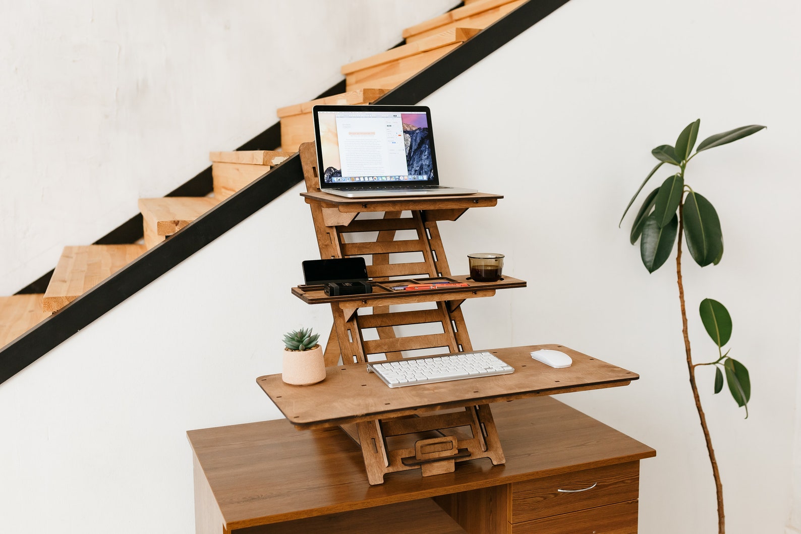 Standing Laptop Stand Standing Desk Wood Work Station Laptop - Etsy