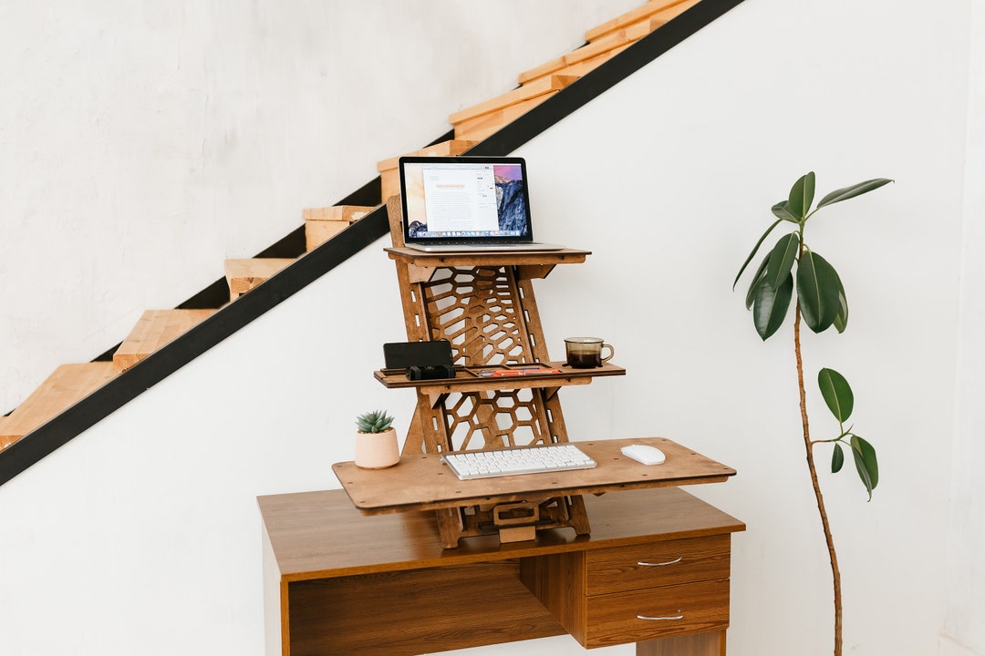 Standing Laptop Stand Standing Desk Wood Work Station Laptop - Etsy