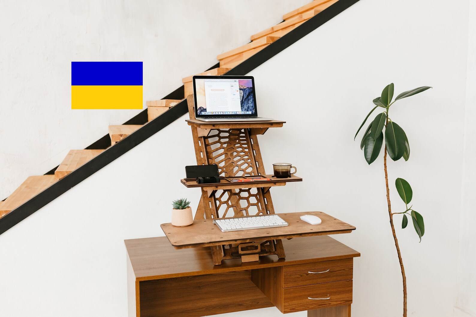 Standing Laptop Stand Standing Desk Wood Work Station Laptop | Etsy