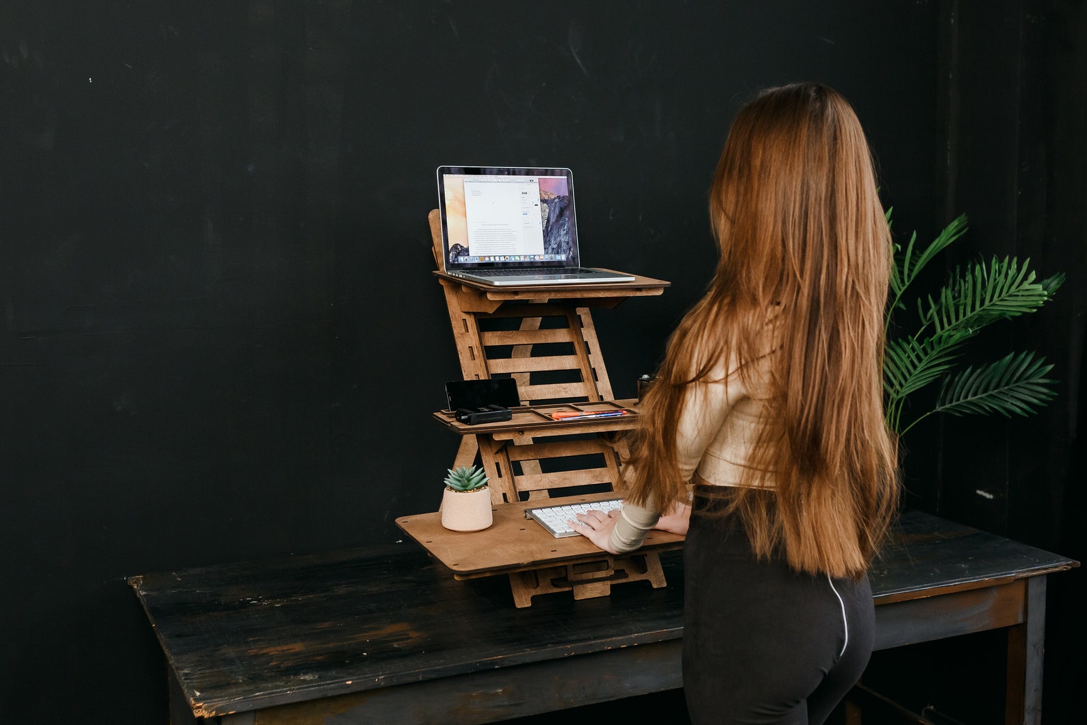 Standing Desk Adjustable laptop stand standing desk Wood | Etsy
