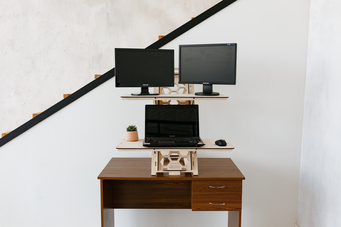 Standing Desk Desk for Standing Work Wood Work Station | Etsy