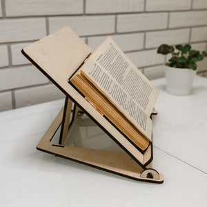 Portable Book Stand, Foldable Book Rest, Wooden Reading Stand Holder ...