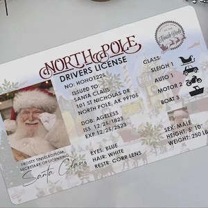Santa Sleigh License, Santa Lost Driving License, Santa Driving License ...