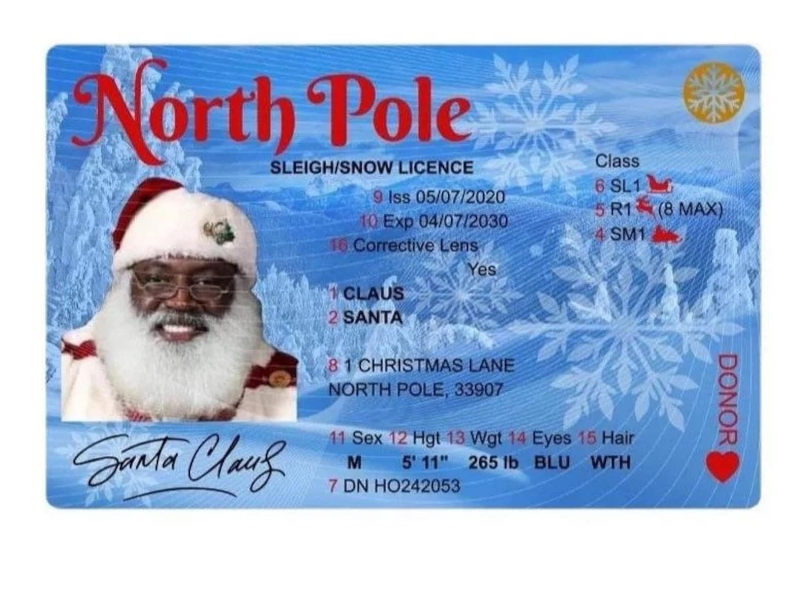 Santa Sleigh License Santa Lost Driving License Santa - Etsy