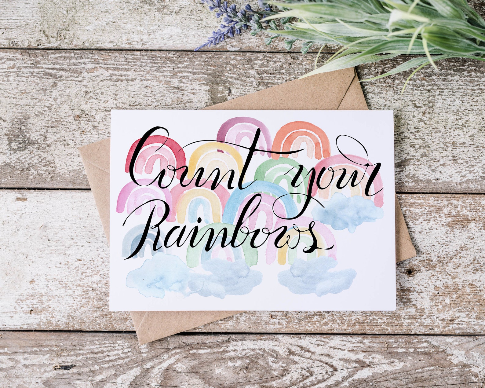 Count Your Rainbows Sublimation Pastel Rainbows and Clouds - Etsy