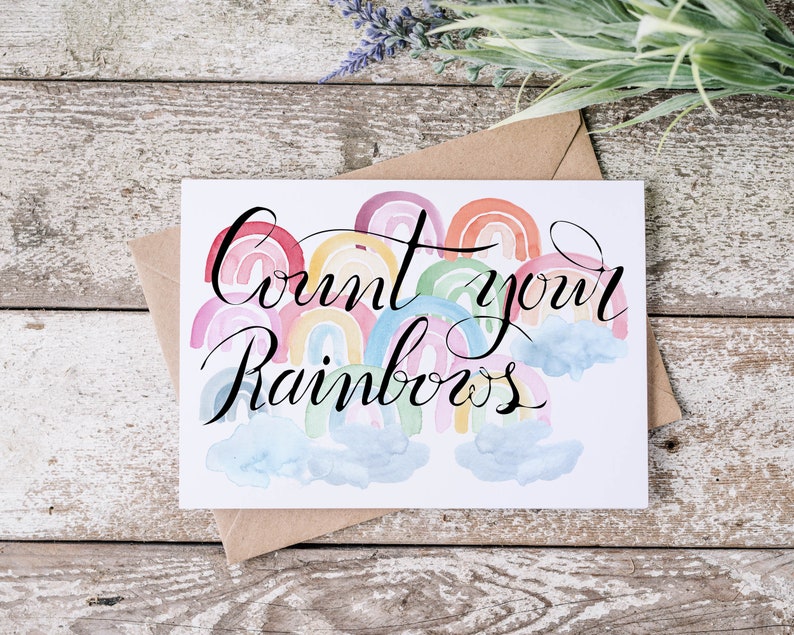 Count Your Rainbows Sublimation Pastel Rainbows and Clouds - Etsy
