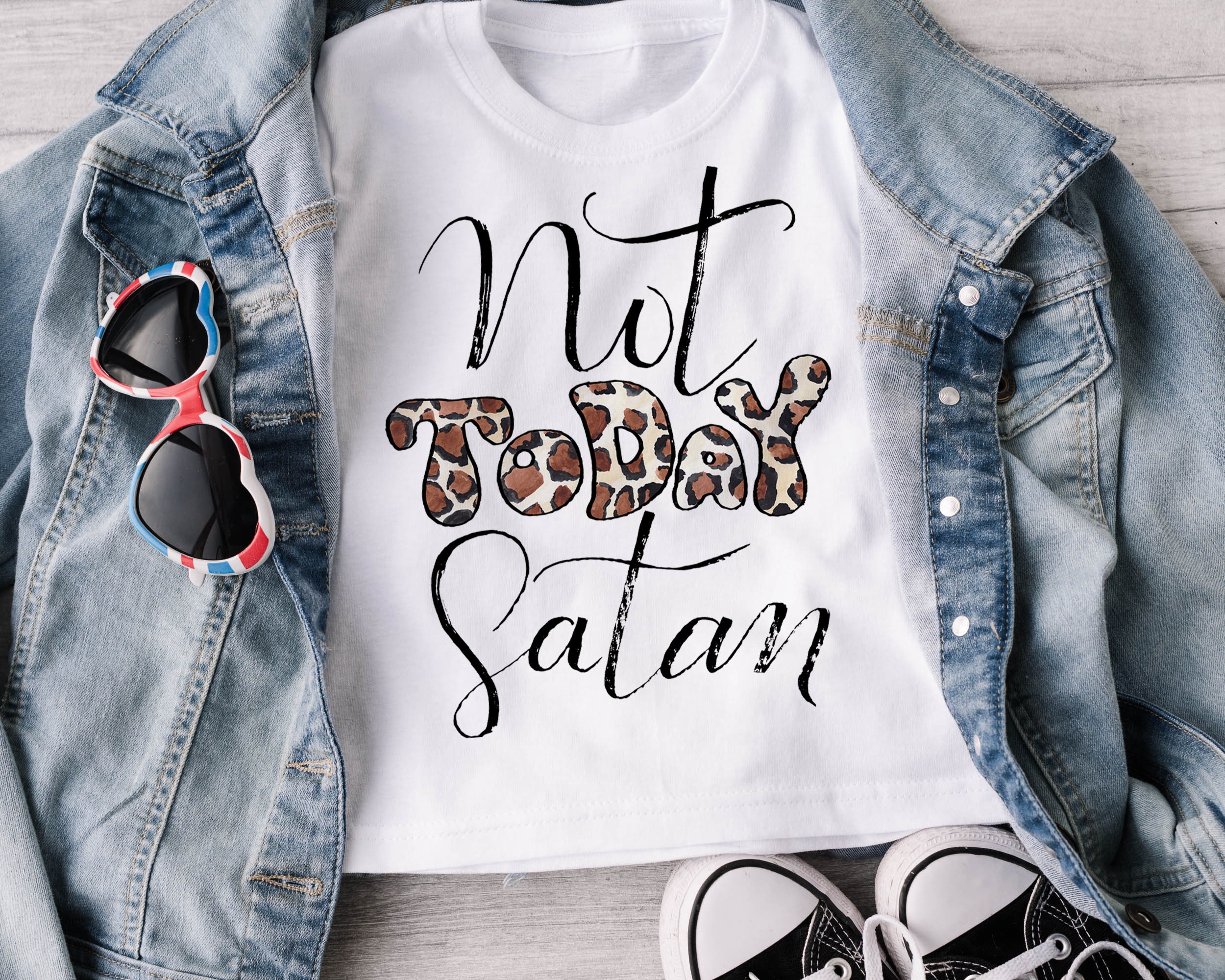 Not Today Satan Shirt PNG, Women Christian Shirt, Leopard Shirts With ...