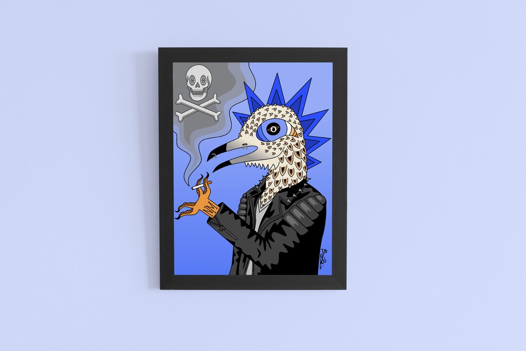 Punk Rock Roadrunner Art Print - Etsy
