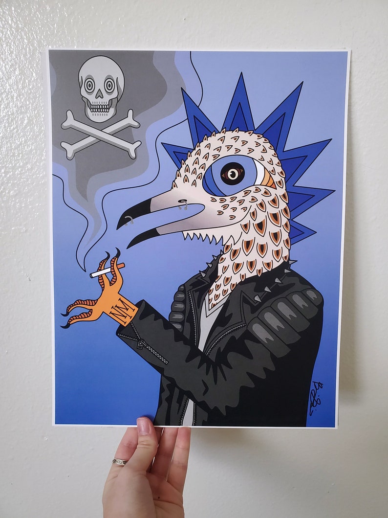 Punk Rock Roadrunner Art Print - Etsy