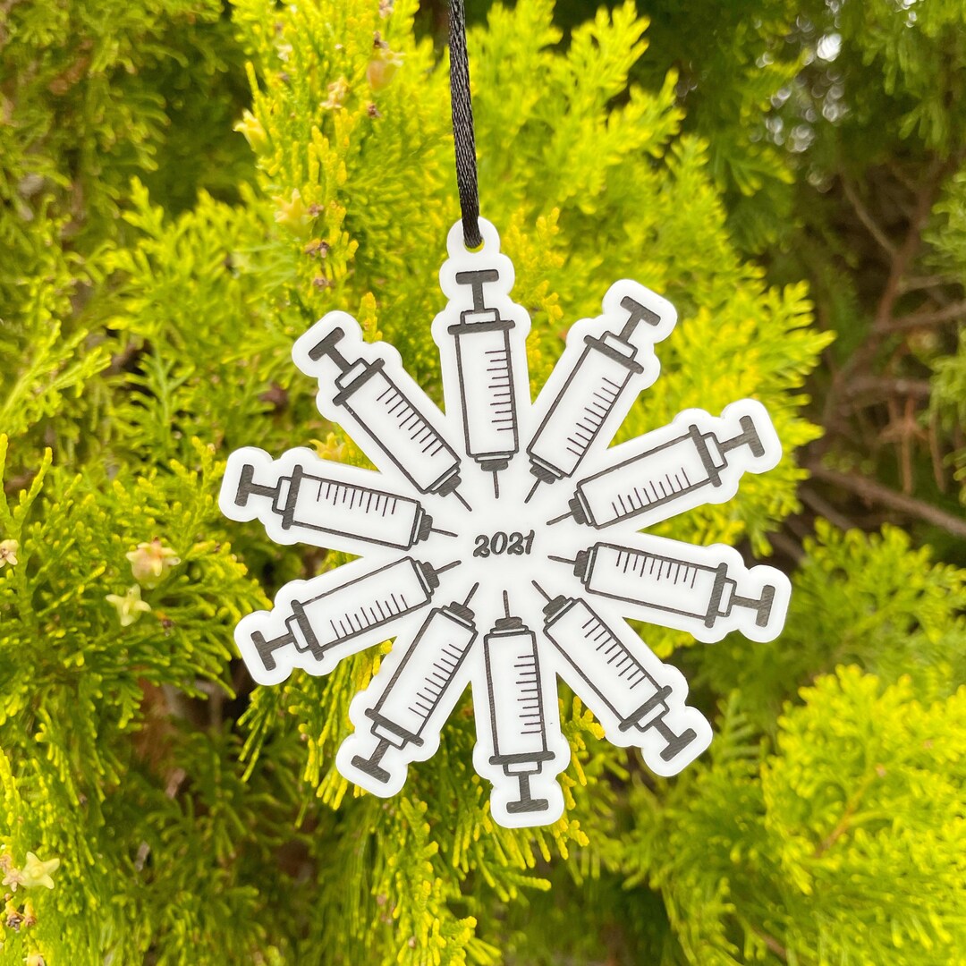 2021 Syringe Laser Cut Acrylic Christmas Ornament Black White - Etsy