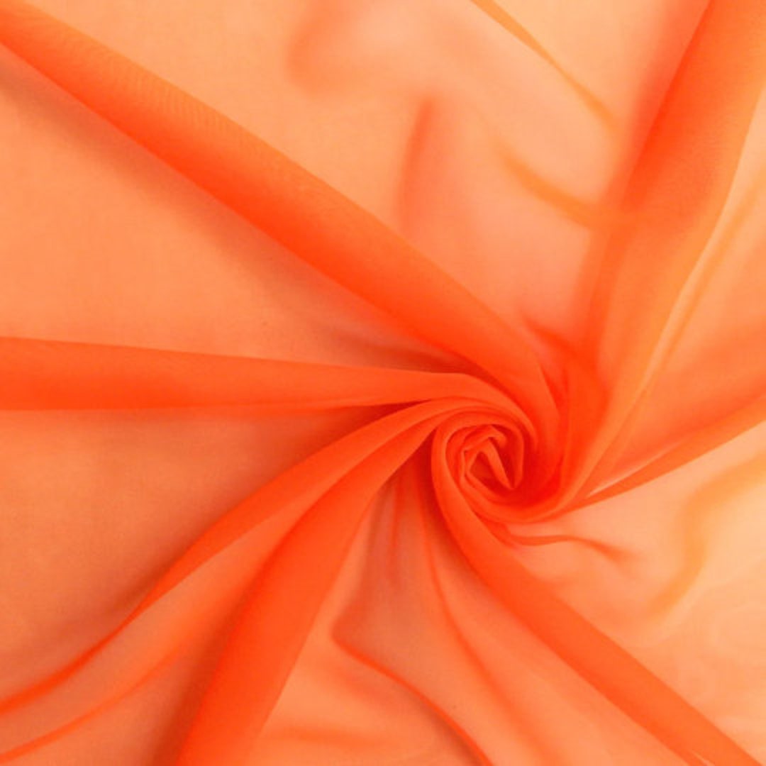 Orange Multi Chiffon Fabric by the Yard Width of 60 - Etsy