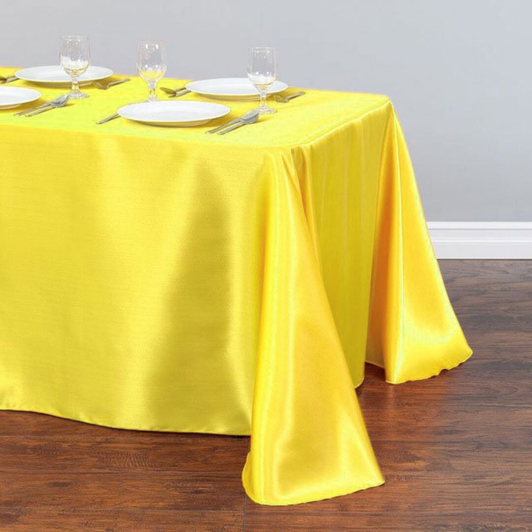 60x96 Yellow Satin Tablecloths - Etsy