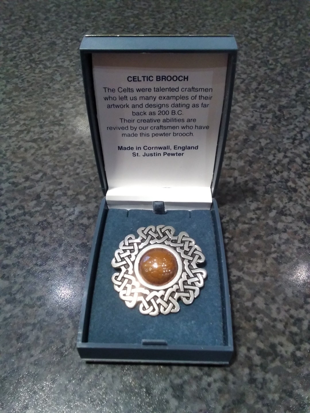 Vintage St. Justin Celtic Pewter and Copper Brooch. Design by Gito. - Etsy