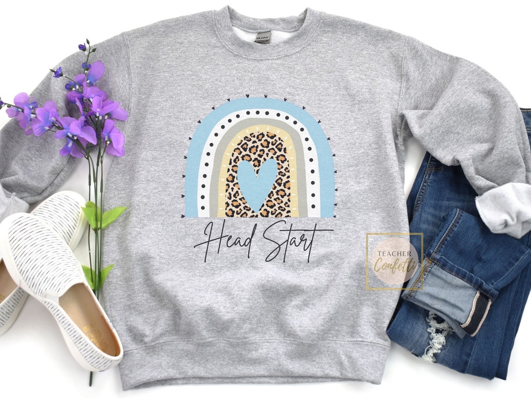 Rainbow Head Start Sweatshirt, Head Start Teacher Crewneck, Leopard ...