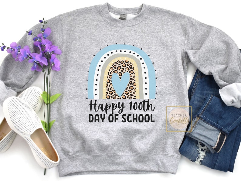 100 Days of School Sweatshirt Teacher / 100 Days Sweater / Happy 100 ...