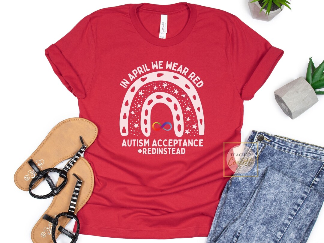 Autism Acceptance Shirt, Autism Shirt, Red Instead Tshirt, Autism ...