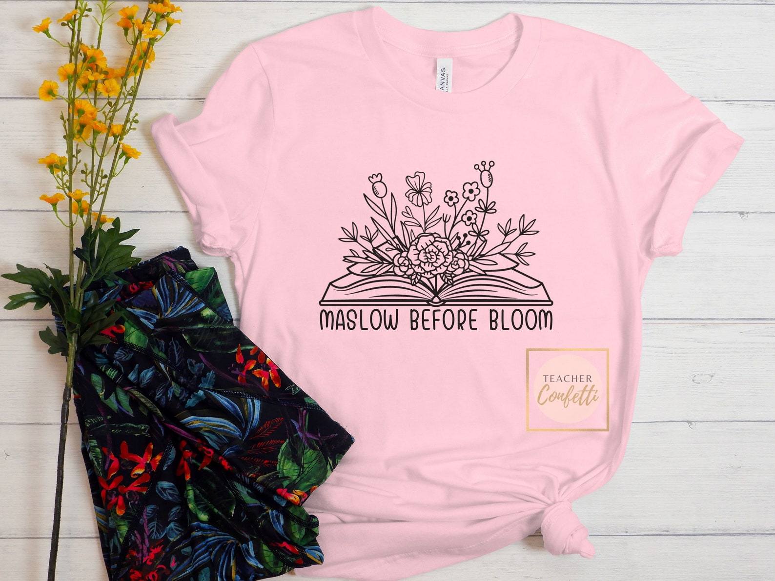 Maslow Before Bloom Shirt, Floral Maslow's Hierarchy Tshirt, Behavior ...