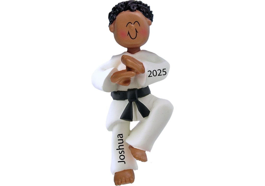 Personalized Karate Boy Ornament Taekwondo Ornament Karate Gifts Black ...