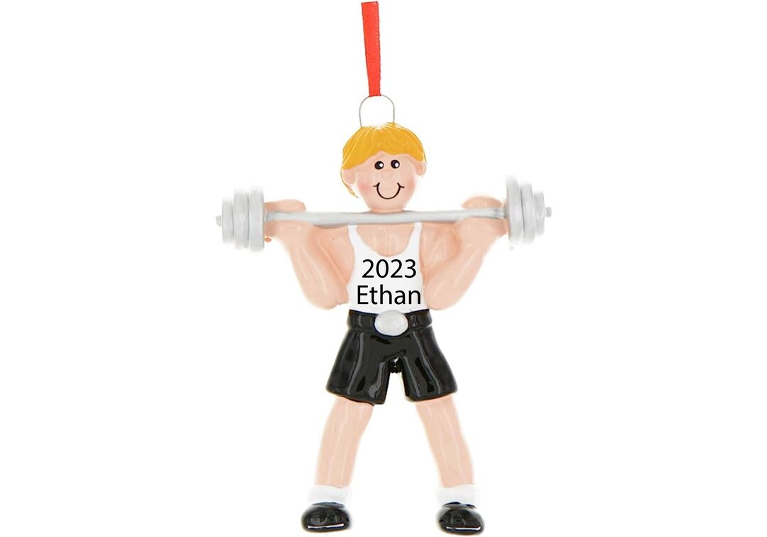 Weight Lifting Ornament Personalized Fitness Christmas Ornaments 2025 ...