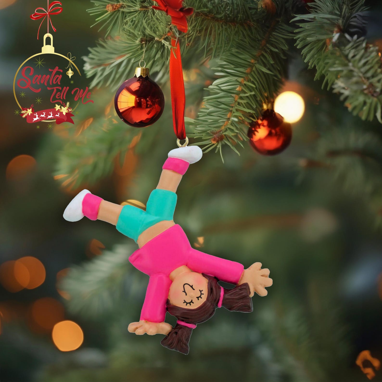Personalized Kid Love Tumbling Cartwheel Girl Personalized Ornament ...