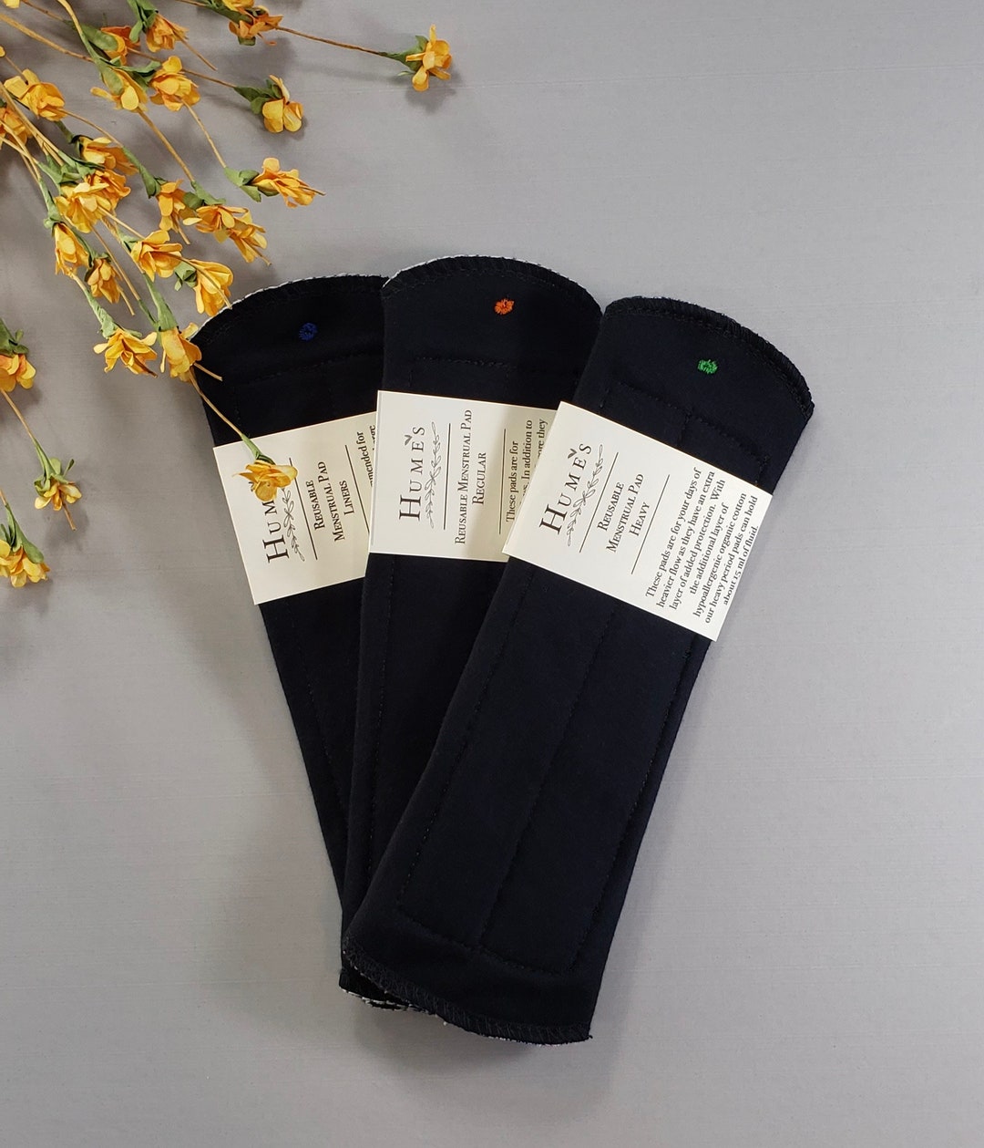 Set of 4 or 6 Reusable Menstrual Cloth Pads/liners/regular/heavy Flow ...