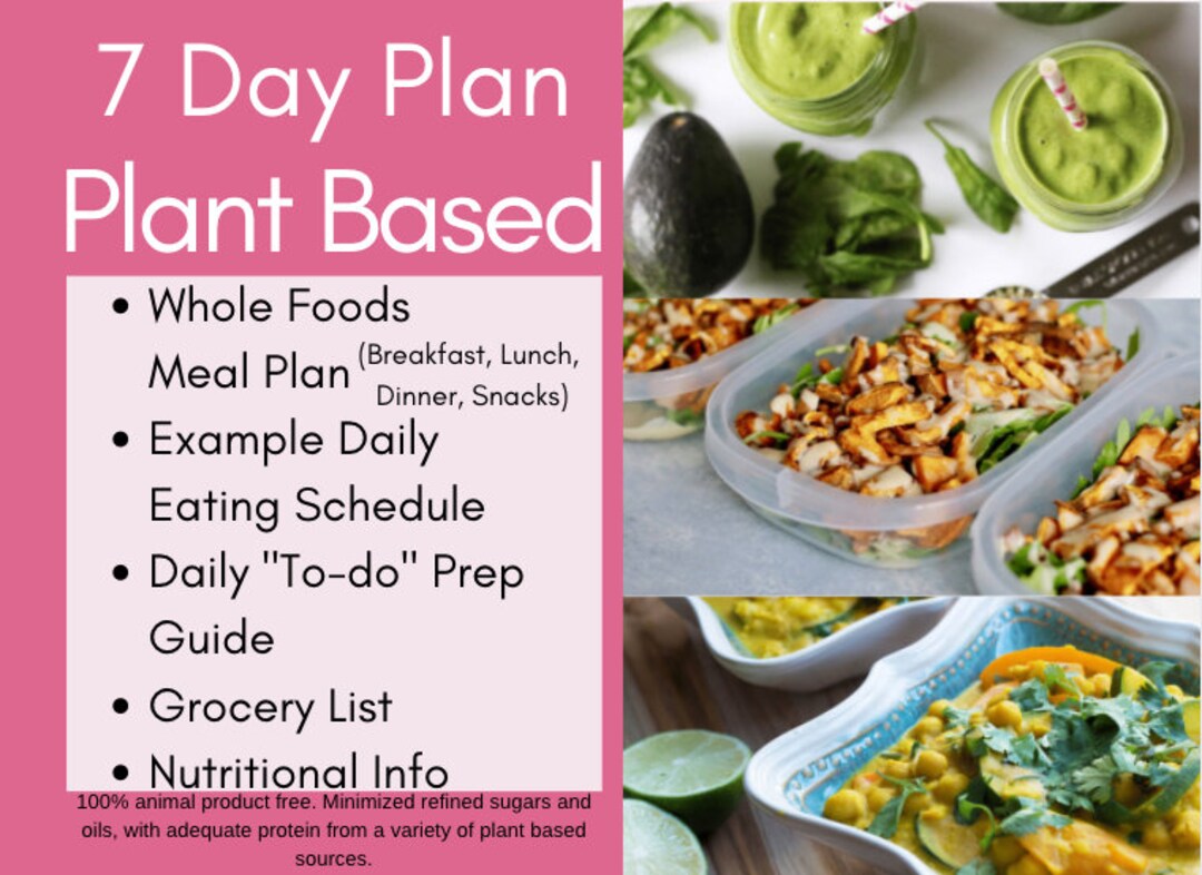 Plant Based Whole Food Meal Plan Prep | Printable Recipe Ebook | Meal ...