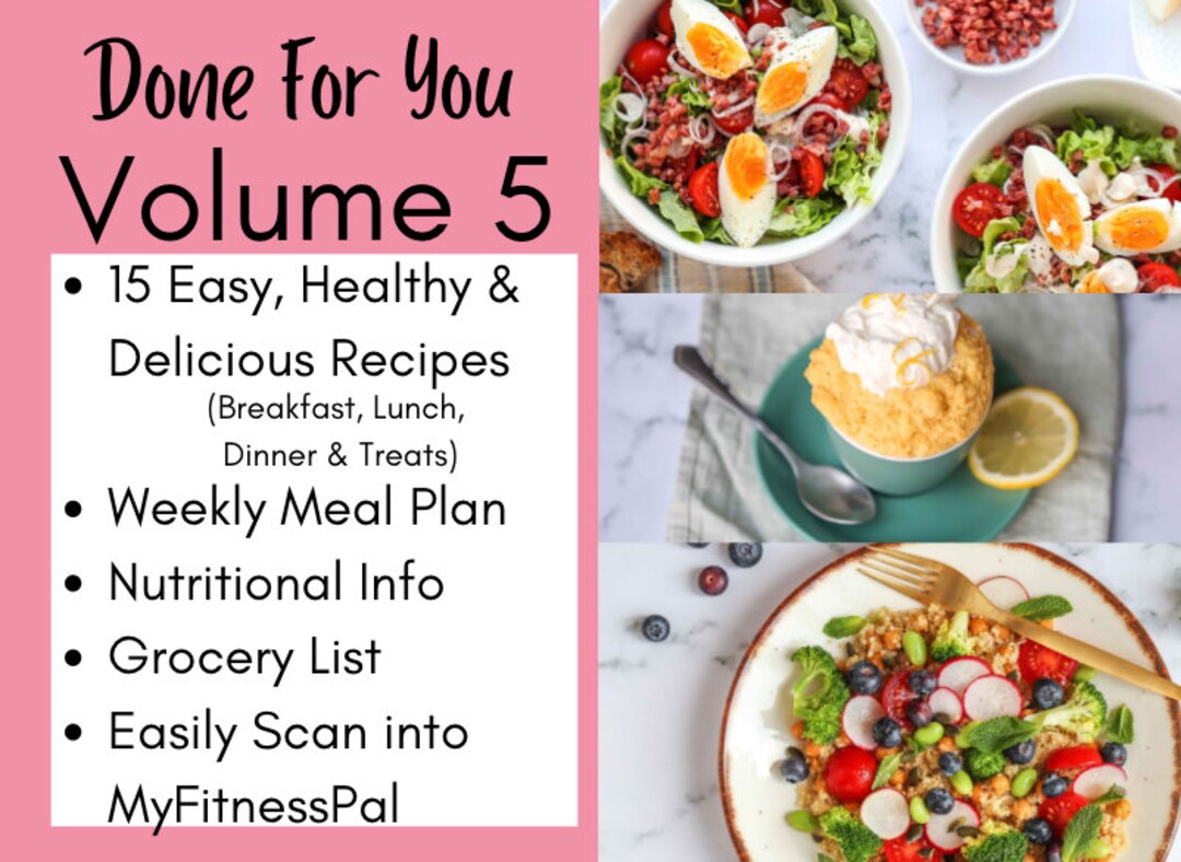 Volume 5 Healthy Recipes | Printable Recipe Ebook | Meal Plan Cookbook ...