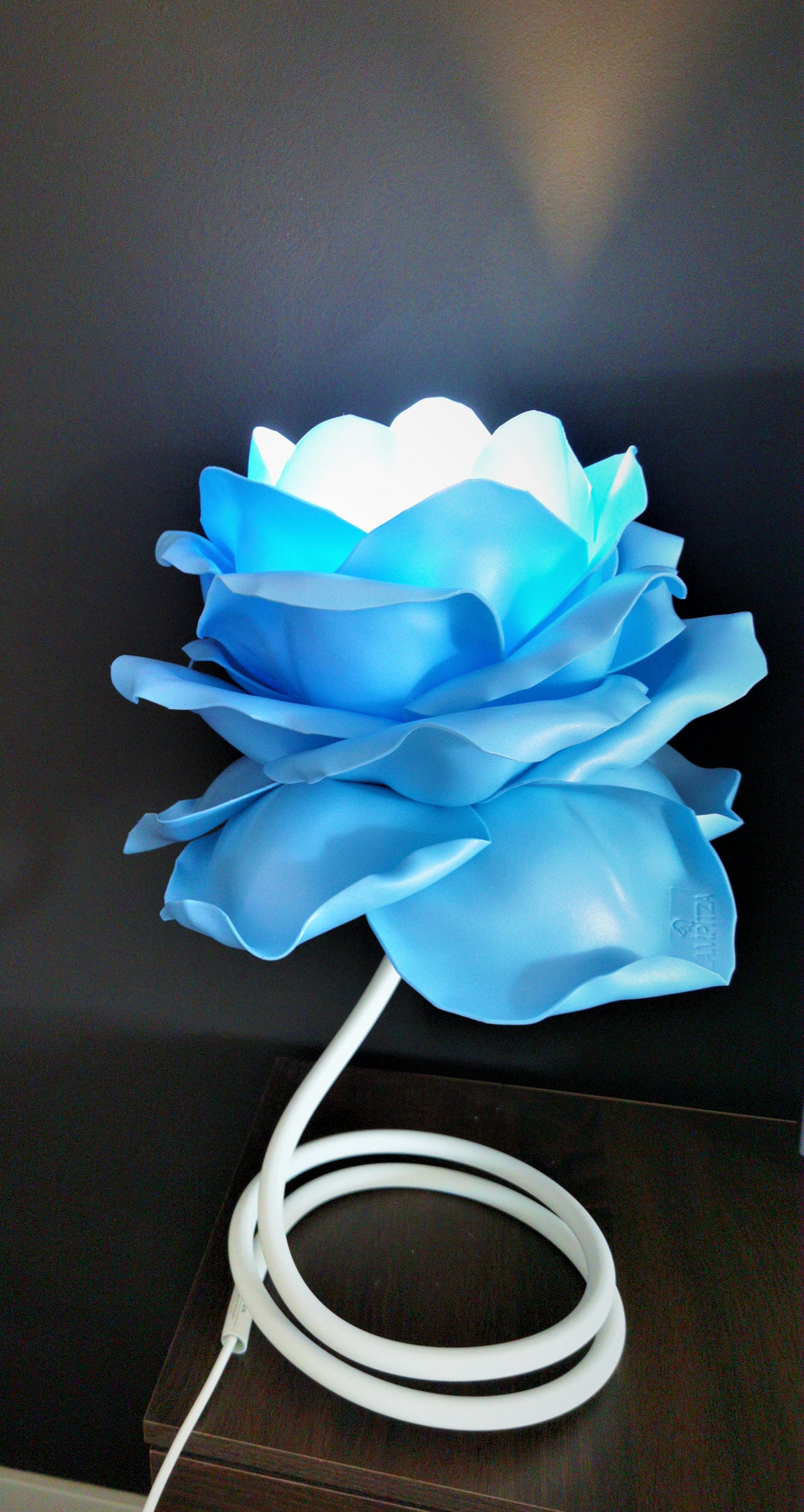 Elegant and Unique Side Table Lighting - Table or Desk Lamp - Blue Rose ...