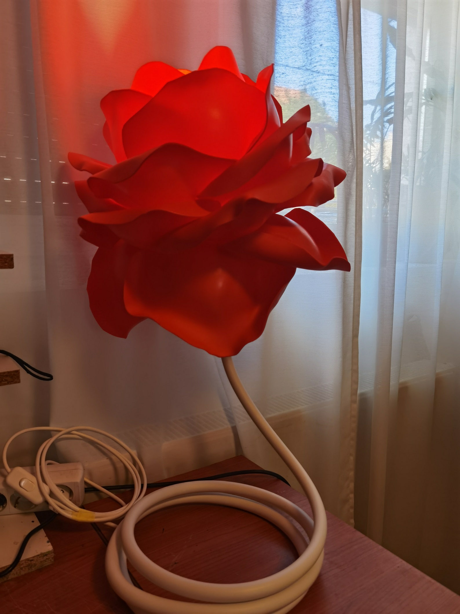 Red Rose Table Lamp for Romantic Evenings Adjustable Desk - Etsy