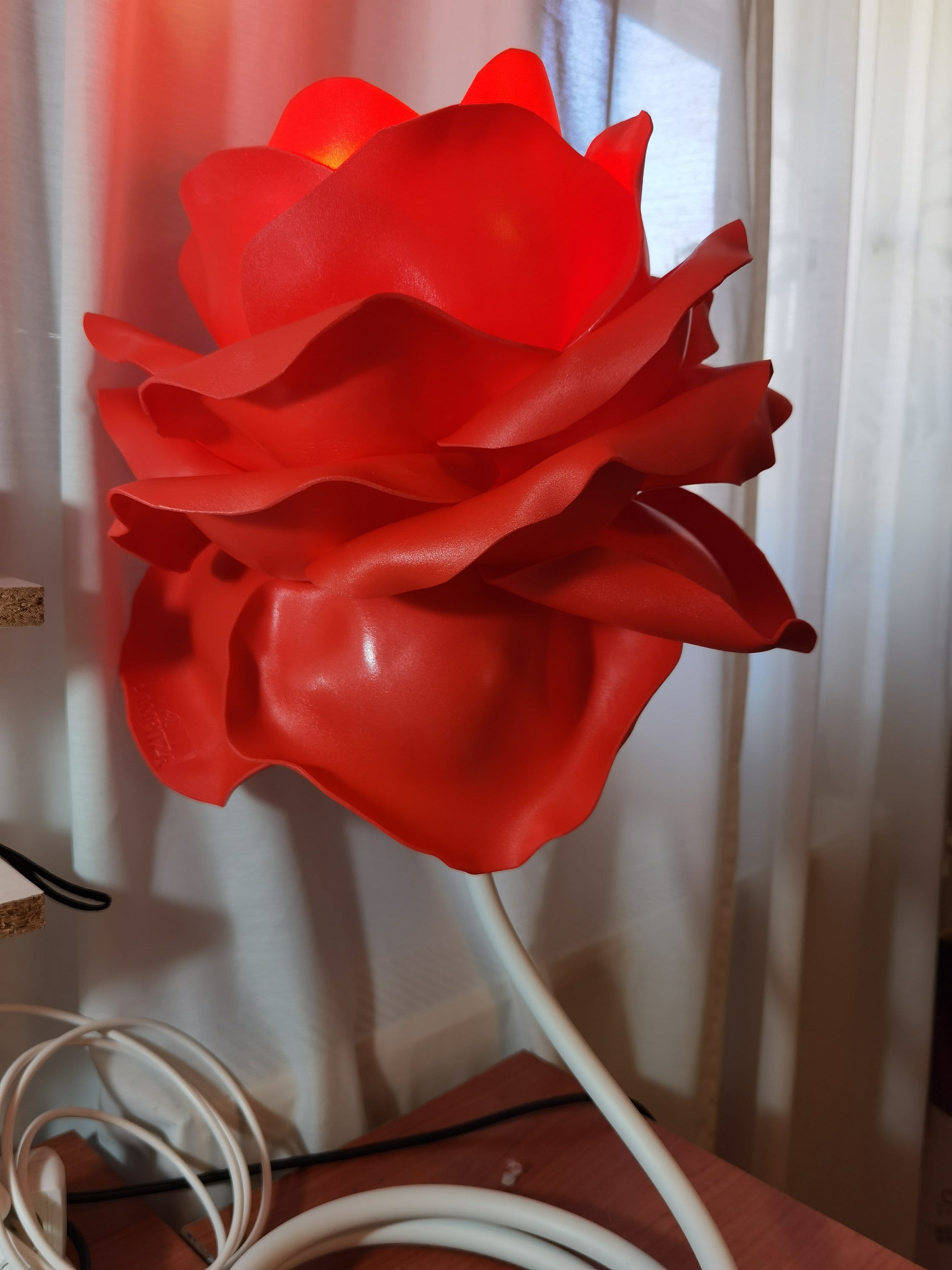 Red Rose Table Lamp for Romantic Evenings Adjustable Desk - Etsy
