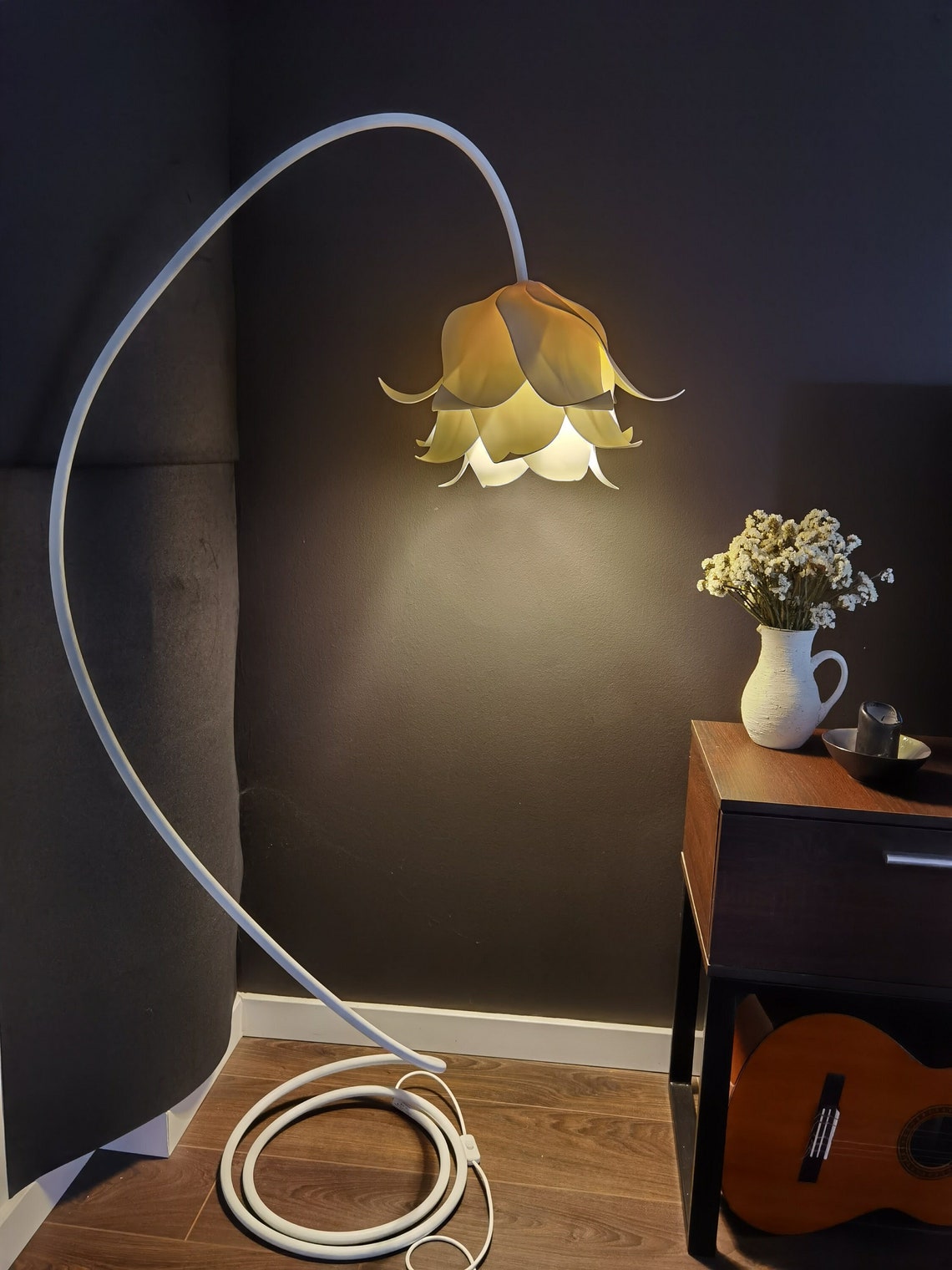 Elegant and Unique Floor Lighting Floor Lamp White Flower - Etsy