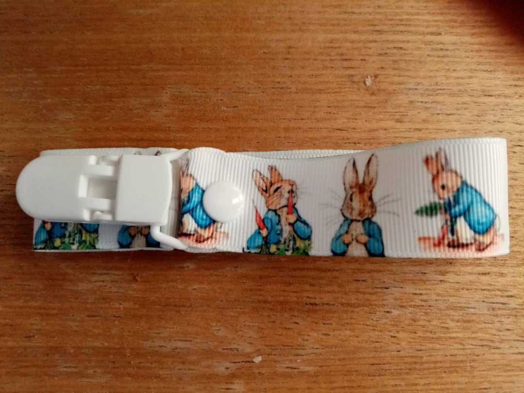 Peter Rabbit Ribbon Dummy Clip (white) Free Postage - Etsy UK