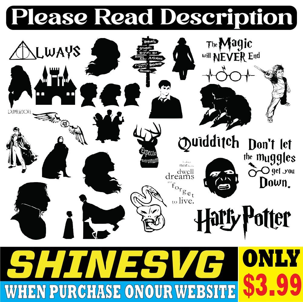 Bundle 26 Files Harry Pottersvg PNG DXF Harry Potter Svg - Etsy