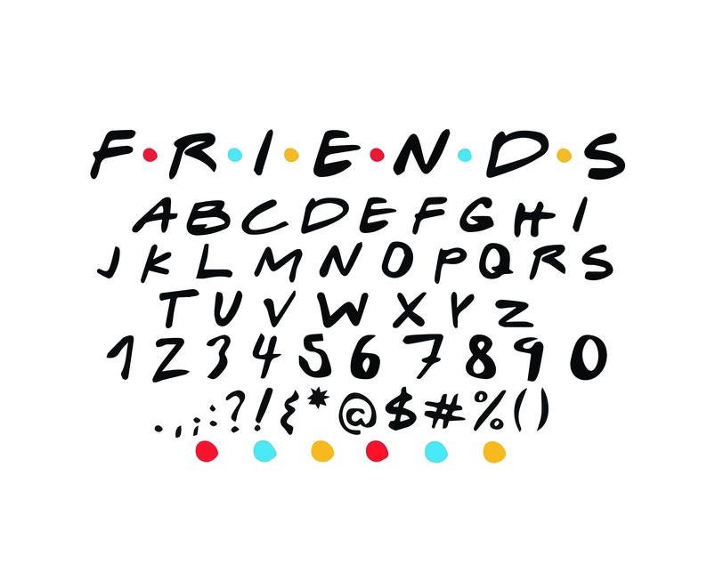 Friends Font SVG -friends Dots, Cricut Fonts- - Etsy
