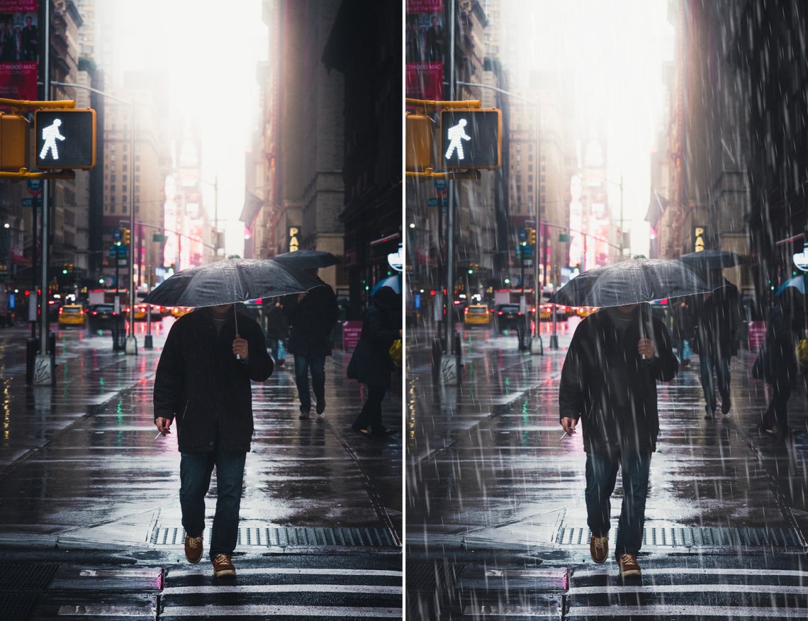 80 Realistic Rain Overlays | Falling Rain Photoshop Overlays, Rain ...
