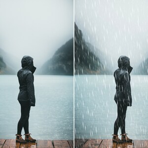 80 Realistic Rain Overlays | Falling Rain Photoshop Overlays, Rain ...