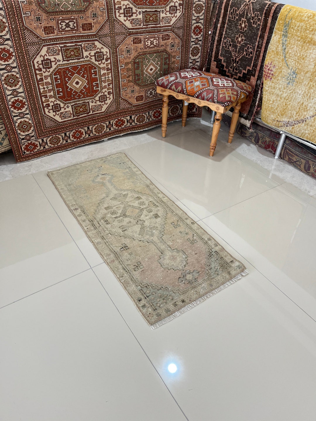 2x4 Turkish Small Rug, Beige Mini Rug, 2x4 Home Decor Rug, Handmade Rug ...