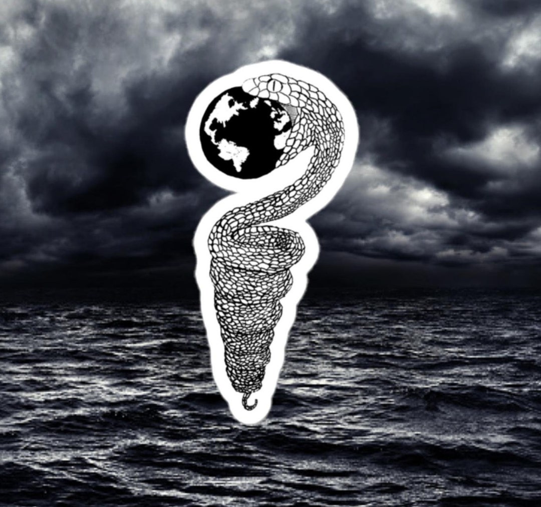 World Devouring Serpent Snake Dark Fantasy Ink Illustration Sticker - Etsy