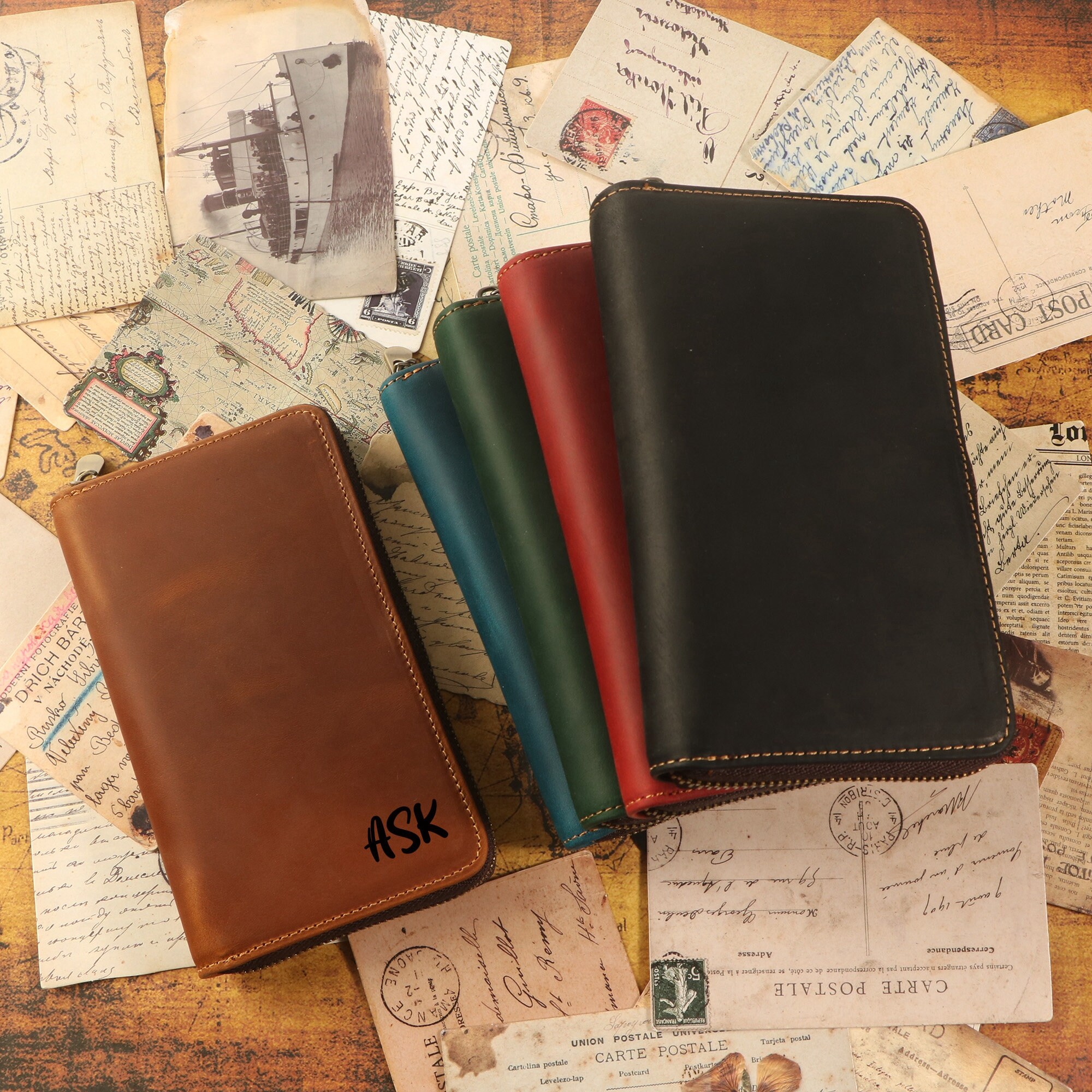 Personalized Leather Zipper Pen Case: Handmade Rustic Pencil Holder - Etsy