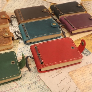 Personalized Mini Genuine Leather Notebook, Leather Journal With Kraft ...