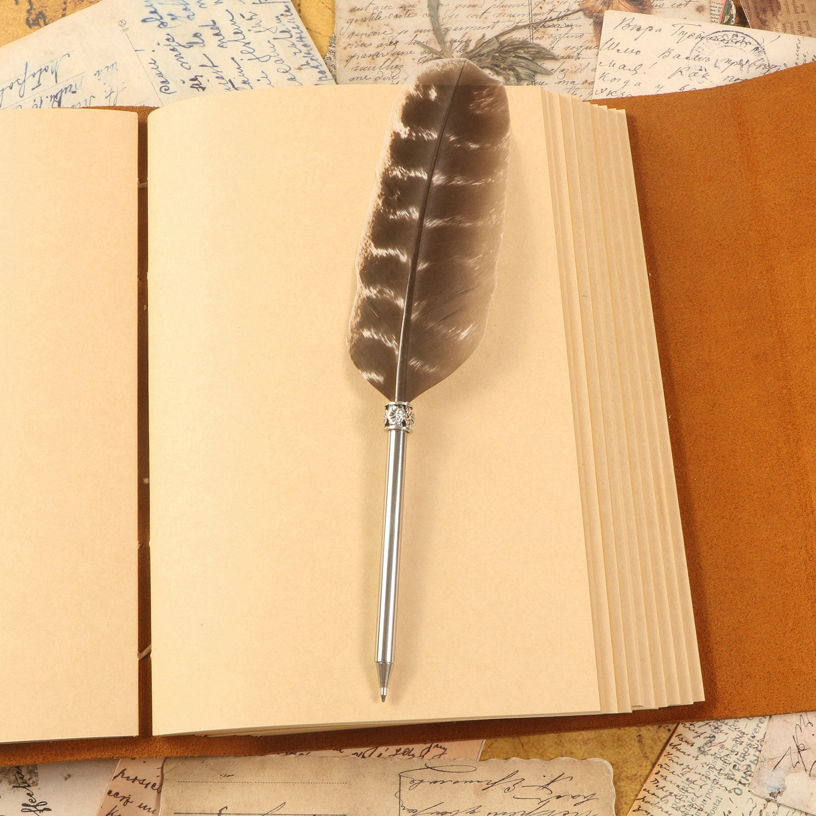 Personalized Leather Lock Journal: Full Grain Blank Notebook & Quill ...