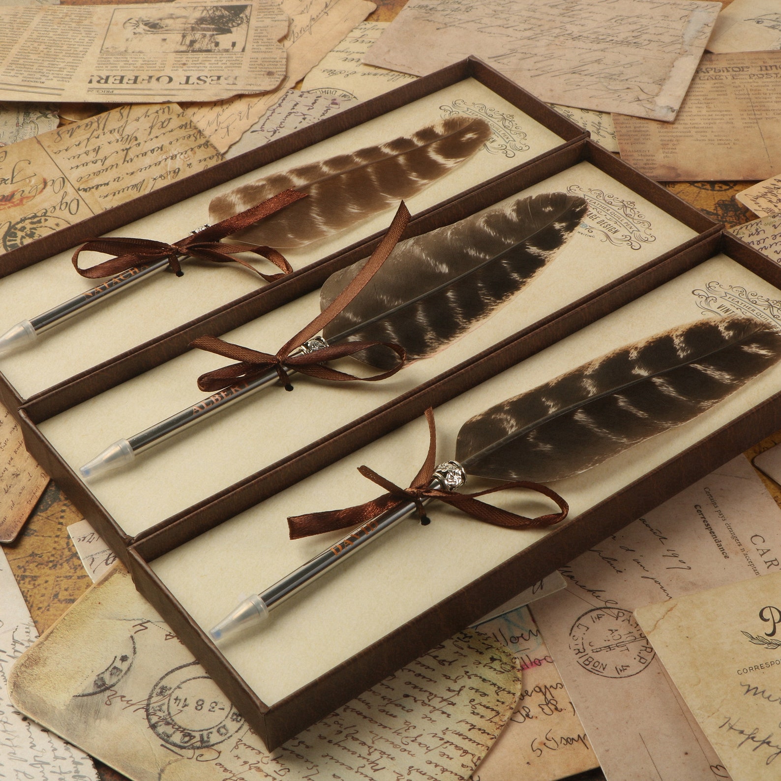 Personalized Leather Lock Journal: Full Grain Blank Notebook & Quill ...
