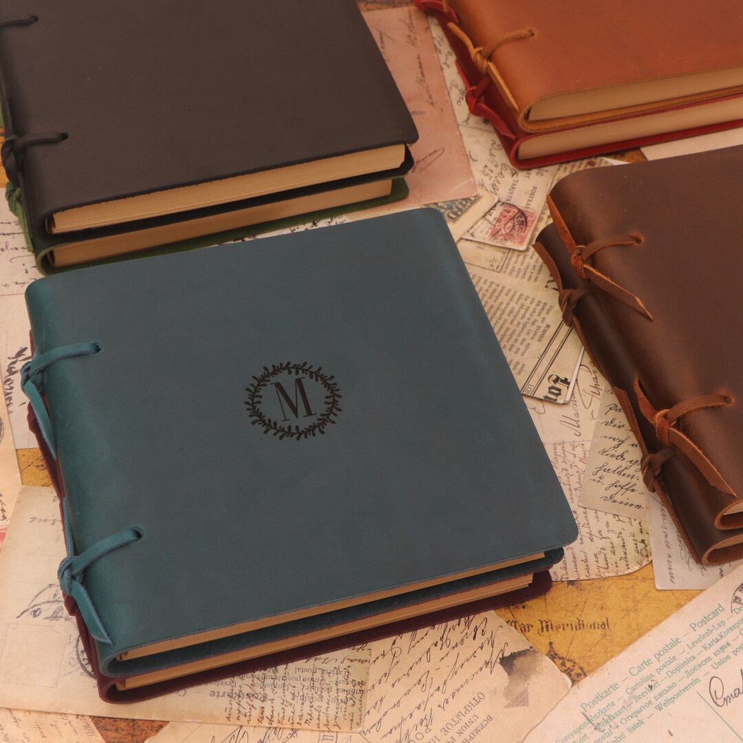 Monogrammed Leather Journal: Refillable Kraft Paper Sketchbook - Etsy UK