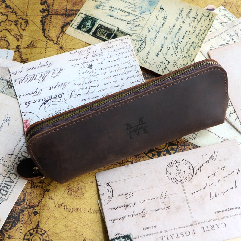 Leather Zipper Case - Etsy