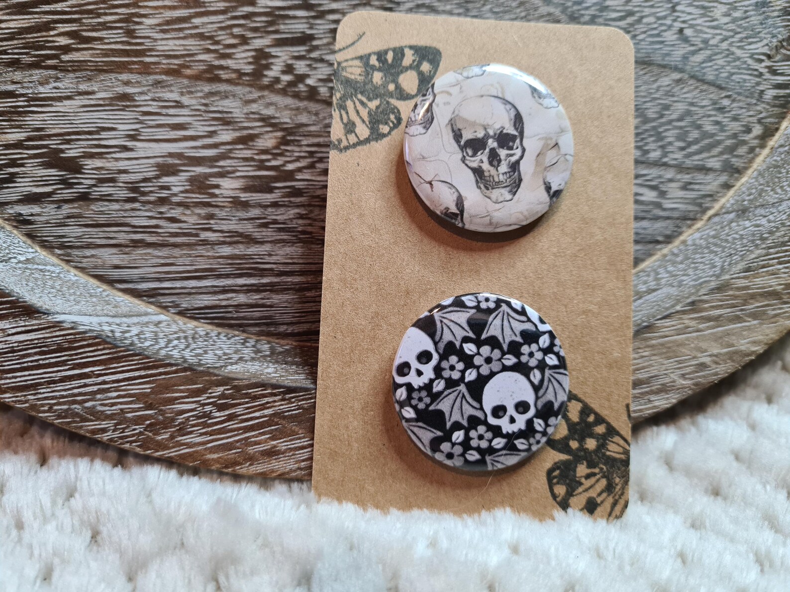 Skull Badges • Vintage Skull Badges • 32mm Button Badges • Badge ...
