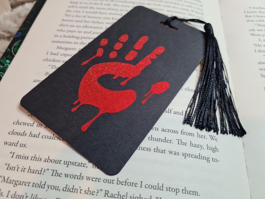 Dripping Handprint Bookmark Tarot Card Bookmark Glitter Bookmark Book ...