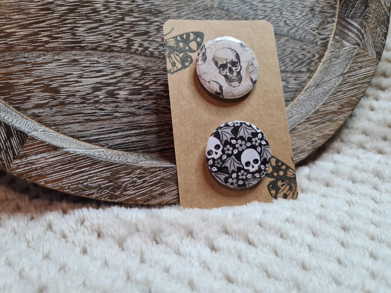 Skull Badges • Vintage Skull Badges • 32mm Button Badges • Badge ...