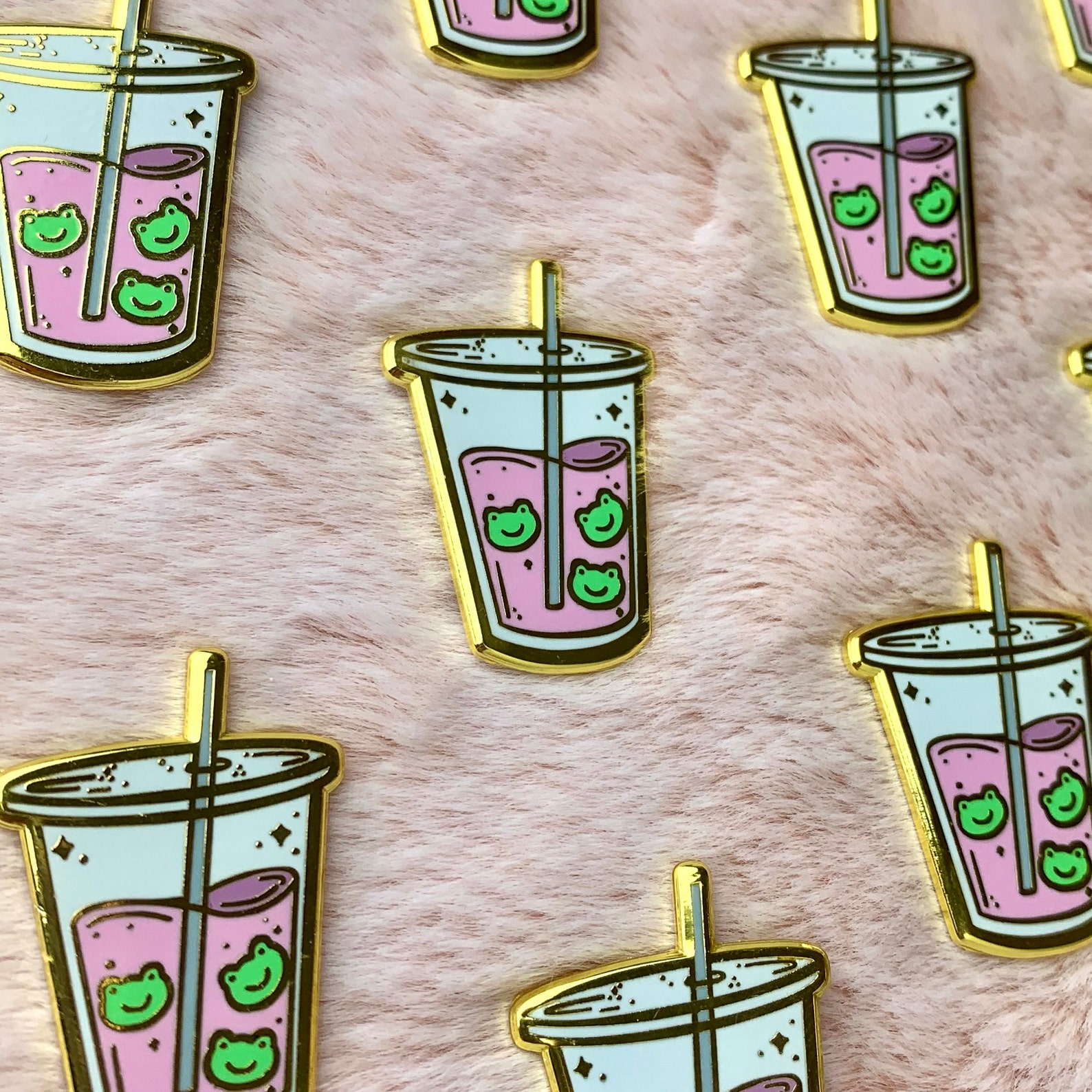 Froggy Boba Hard Enamel Pin Cute Snack Pin Boba Drink | Etsy