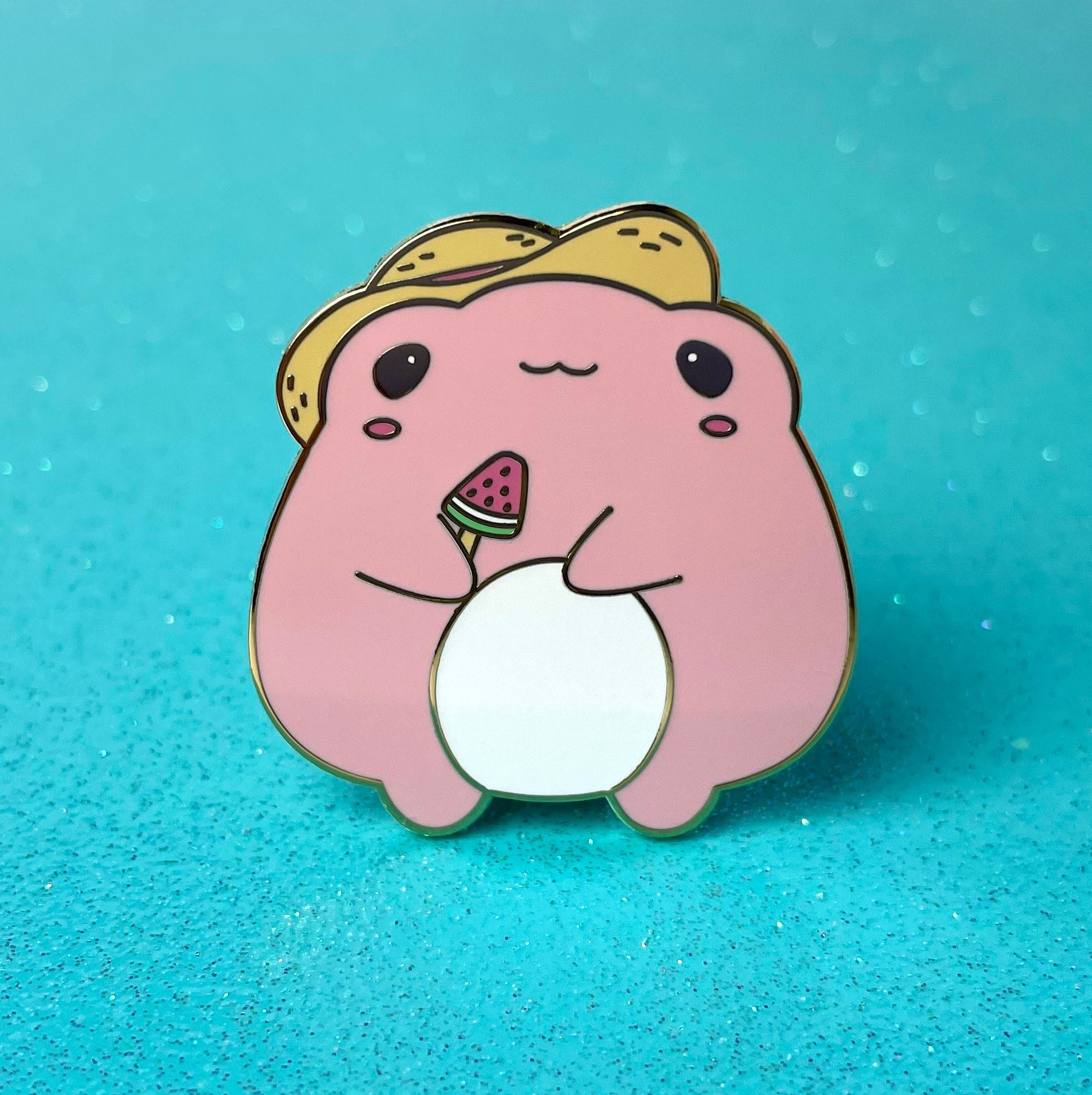 Watermelon Frog Hard Enamel Pin | Fruity Frog Kawaii Pin - Snack Pin ...