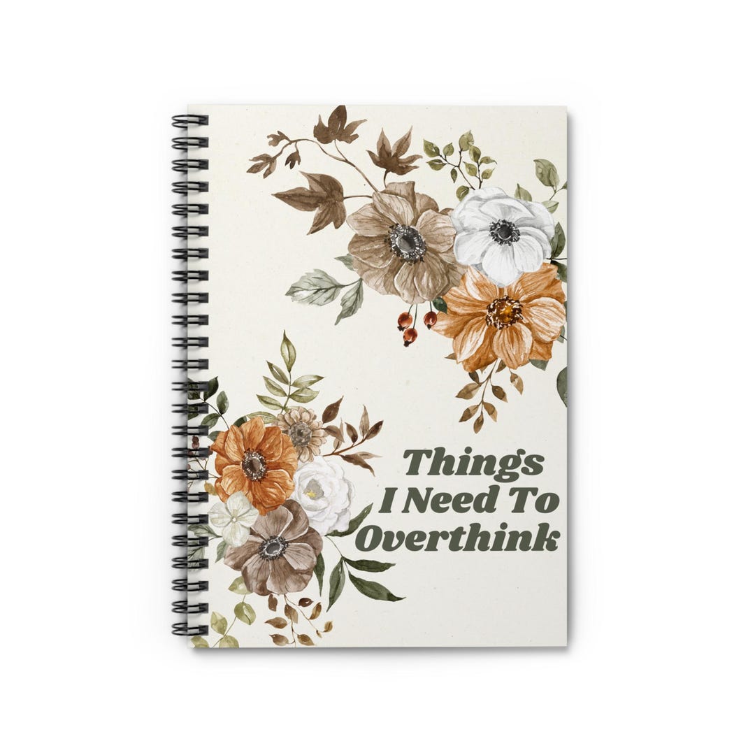 Floral Ruled Spiral Notebook for Overthinking, Cute Journaling, Lined ...